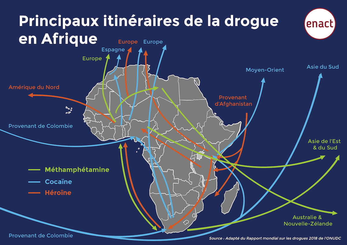 Principaux itinéraires de la drogue en Afrique | ENACT Africa